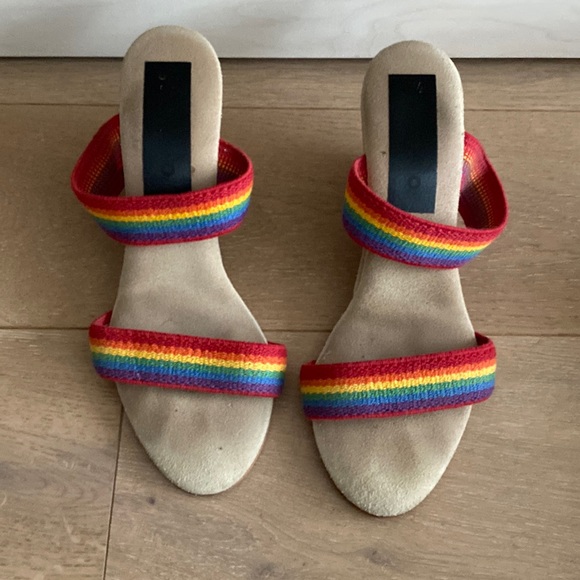 Shoes | Vintage Rainbow Wedge Sandals 7s Size 665 | Poshmark